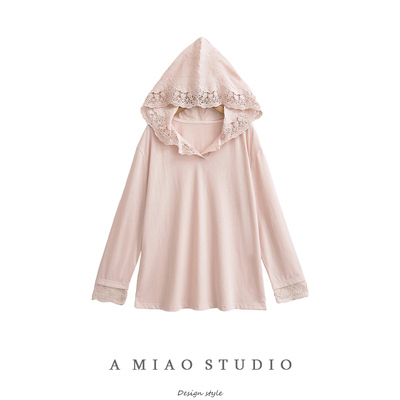 甜辣重工蕾丝刺绣连帽衫女
