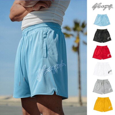 YoungLa运动短裤男夏季网眼透气速干跑步四分裤美式不过膝健身裤