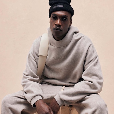 FOG原厂FEAR OF GOD ESSENTIALS云系加绒小标卫衣连帽男美式潮