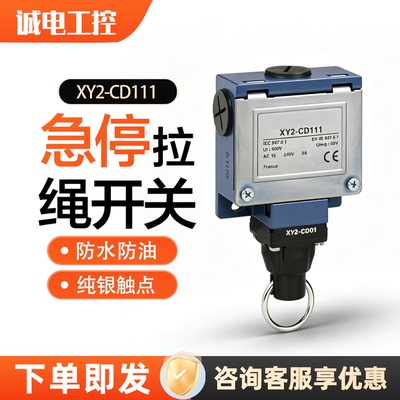 XY2-CD111安全拉绳拉线急停限位行程开关XY2CD01+ZCKM1皮带机适用