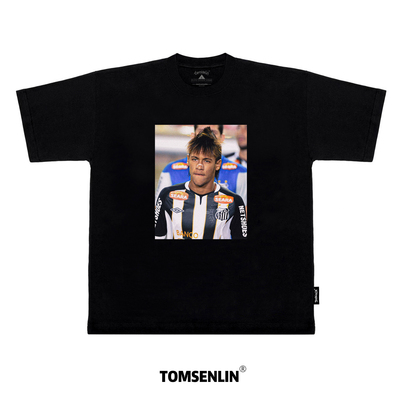 tomsenlin足球星Neymar内马尔PhotoT系列复古人像康丽印花短袖