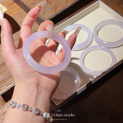 天然精品高品质紫罗兰玛瑙手镯原色新中式显白送闺蜜妈妈生日礼物