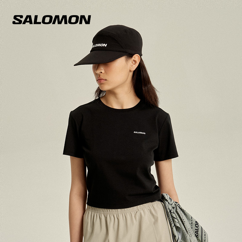salomon萨洛蒙户外女款简约潮流休闲短袖T恤SERAPH SS CROP TEE W