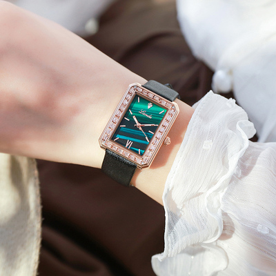 【礼物专享】小绿表小众手表女士时尚简约方形女表L65011