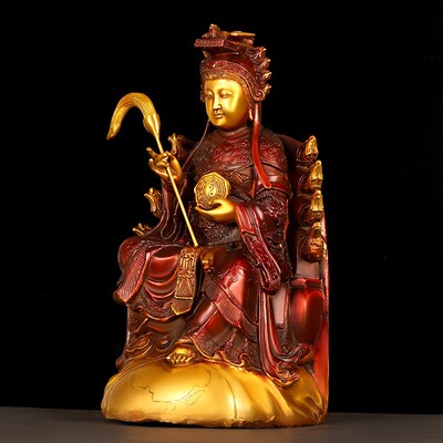 黄铜后土夫人摆件承天效法后土皇地祇家用客厅大号地母娘娘铜神像