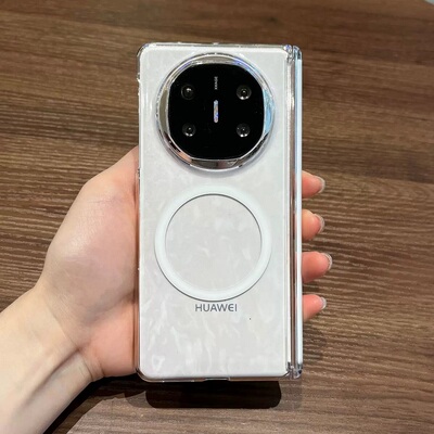 高级内置磁吸适用于华为Mate X7折叠屏手机壳三星Galaxyzfold8透明硬壳OPPOFindN6双中轴vivo荣耀MagicV6简约