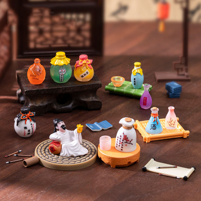 微景观创意国风桂花酒桃花酿仿真食玩DIY装饰品配件迷你树脂摆件