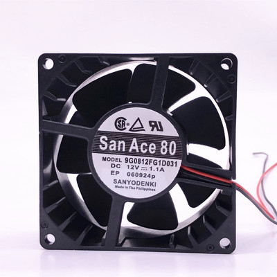正品原装三洋San Ace 80服务器风扇8038 9G0812FG1D031 DC12V1.1A