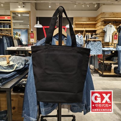 专柜正品Levis李维斯男女牛仔布黑色简约单肩包手提包38010-0082