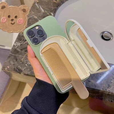 立体带镜子梳子一体Power2适用华为nova15pro/14Ultra/13/12se手机壳magic8/7pro/6荣耀play10c/9t/8T女生gt