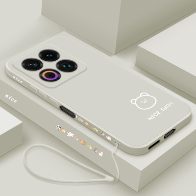适用魅族22手机壳新款Meizu22液态硅胶软壳MZ22镜头全包防摔保护套M582Q男女情侣款创意卡通简约外壳线条小熊