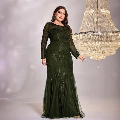 新款大码礼服连衣裙宴会晚礼服裙 evening party dress long maix