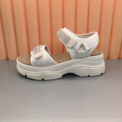 香香莉女鞋30200新款时尚厚底凉鞋女轻便透气水钻魔术贴2025年夏