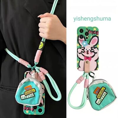 小红书爆款迷你书包适用苹果16ProMax手机壳iPhone16Pro新款14Plus斜挎绳女13mini硅胶11/12防摔7/6s保护套XS