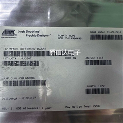 原装现货 ATF1504AS-15JC44 ATF1504AS 可编程逻辑芯片 PLCC-44