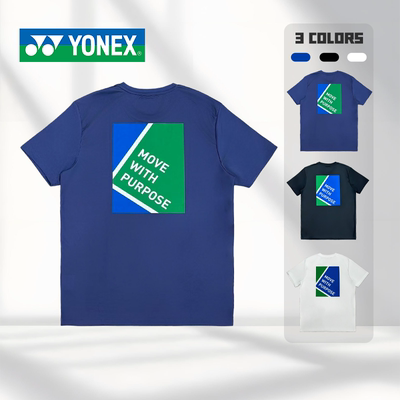 YONEX/尤尼克斯羽毛球服后背字母图案文化衫运动速干透气T恤-3044