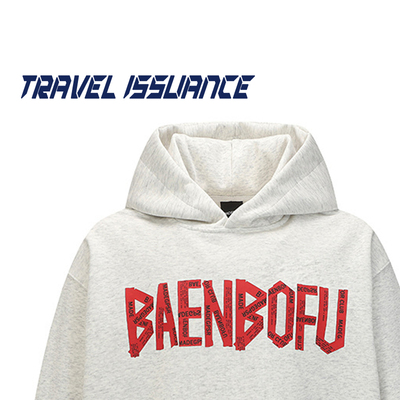 字母宽松男女连帽卫衣时尚