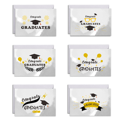 CONGRATS GRADUATES庆祝毕业小卡片小贺卡+信封+贴纸 DX164