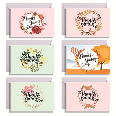 THANKS GIVING感恩节小卡片小贺卡+信封+贴纸 DX492