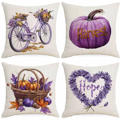 秋季感恩节抱枕套 舒适仿亚麻质感靠枕套 THANKS GIVING TQ