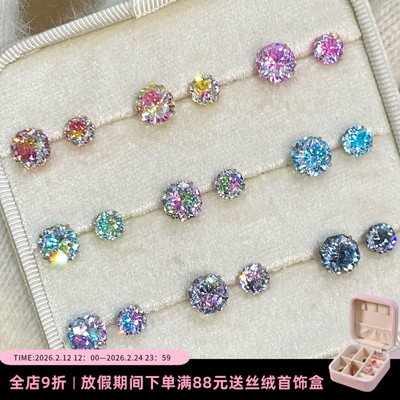 超美渐变华子手捧花耳骨钉耳钉