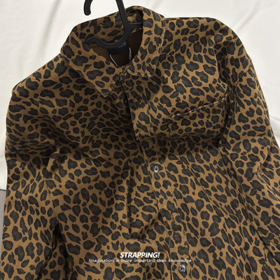 STRAPPING豹纹帆布时髦洋气衬衫全棉痞帅男女日系复古嘻哈街头