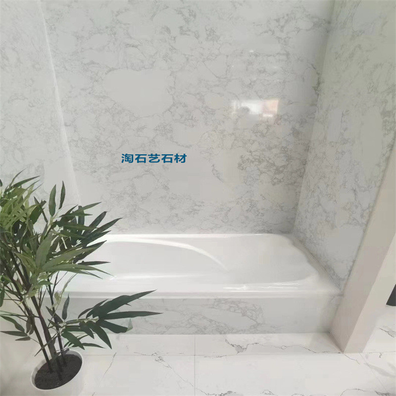 挂墙预制板人造石一体式洗手台卫生间水磨石石英石办公台面石工厂