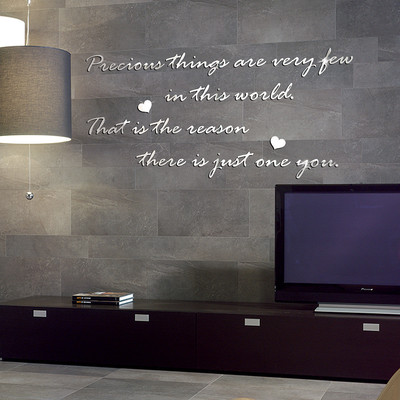 precious 英文字母亚克力镜面贴文艺句子背景墙装饰自粘立体墙贴