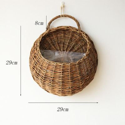 y0ez批发挂壁半壁吊篮挂篮悬挂壁挂式墙上盆篮子藤编挂墙花篮吊兰