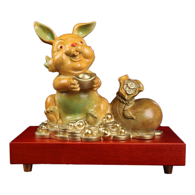 彩铜兔子装饰家居摆件