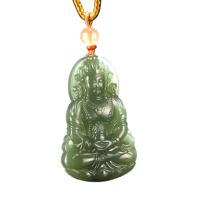 玉说和田玉观音吊坠大湖水绿菩萨