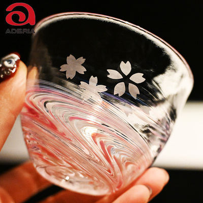 ADERIA津轻日本手工玻璃清酒杯子