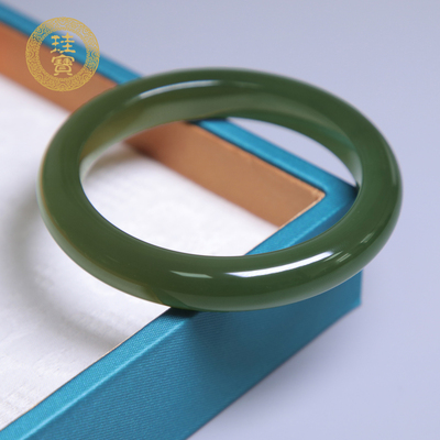 珪宝和田玉湖水绿手镯正圈57.6mm