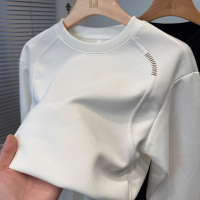 白色拼接卫衣男款秋季运动休闲