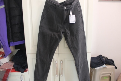 冬季加厚保暖中腰直筒牛仔裤子