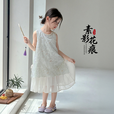 女童国风连衣裙夏装2026新款女宝夏季假两件旗袍裙儿童超好看裙子