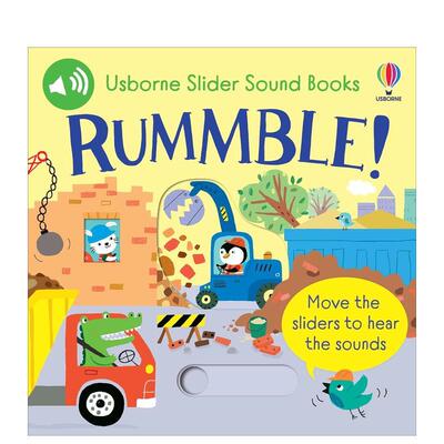 【预售】【滑条发声书】轰隆隆-挖掘机来啦【Slider Sound Books】Rummble!英文进口原版儿童趣味图书Sam Taplin  Ailie Busby3-6