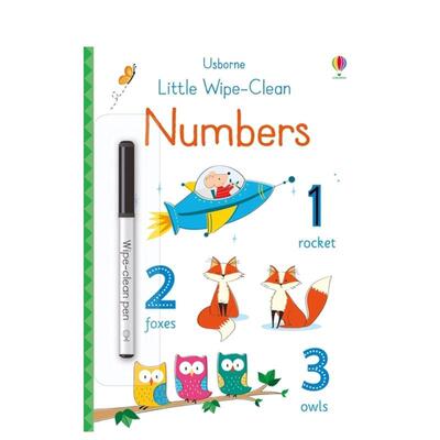 【预售】Little Wipe-Clean Numbers可擦本 数字 英文进口原版儿童趣味图书 Felicity Brooks  Malu Lenzi