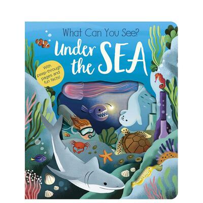 【预售】【你能看到什么】海底 洞洞书What Can You See? Under the Sea 英文进口原版儿童趣味图书Molly Littleboy  María Pere