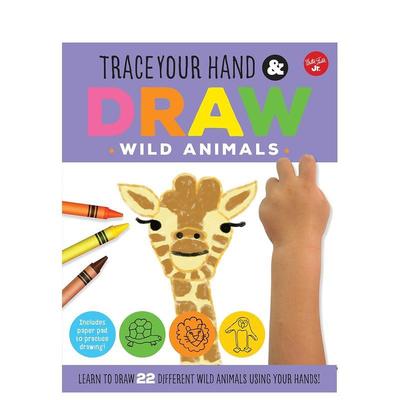 【现货】 Drawing with Your Hand Wild Animals用手画野生动物 英文儿童趣味读物 亲子互动童书适合3-6岁