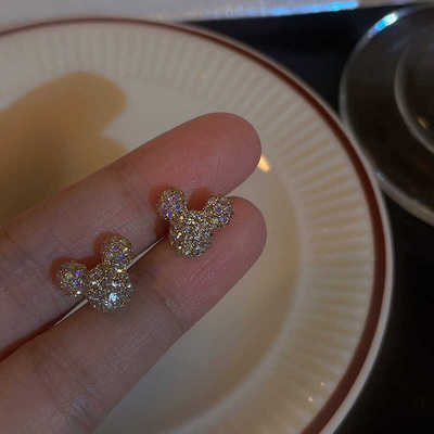 精致超闪米老鼠百搭耳饰小巧