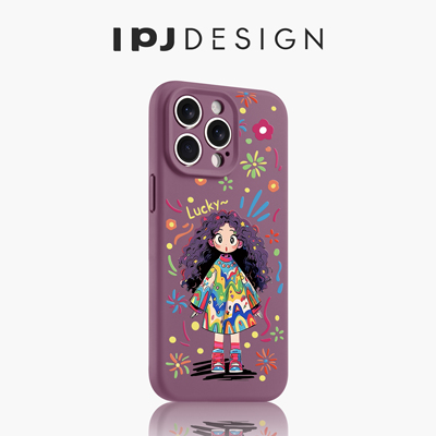 IPJ个性烟花爆炸头女孩液态手机壳17适用于iphone16promax苹果15PRO手机壳13卡通14套12硅胶防摔