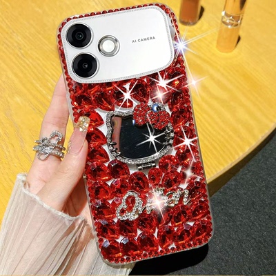 奢华满钻镜子支架适用OPPOA6spro手机壳新品A3x软壳A6max爆款A6i+新款A3网红A6s保护套7巨好看3高级感5女款A5