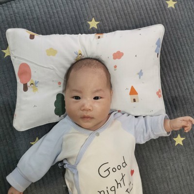 婴儿纯棉绿豆皮正头型清凉透气