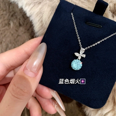 S925纯银爆闪烟花蝴蝶锁骨链