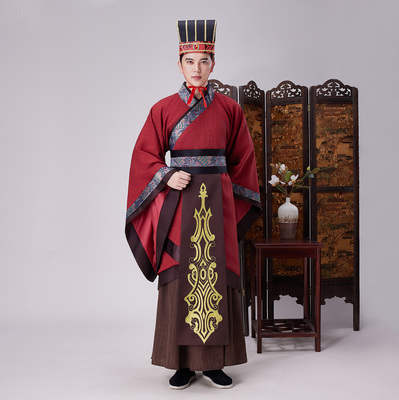 古装男书生唐装秦朝春秋战国三国臣子官服汉服大臣古代国学演出服