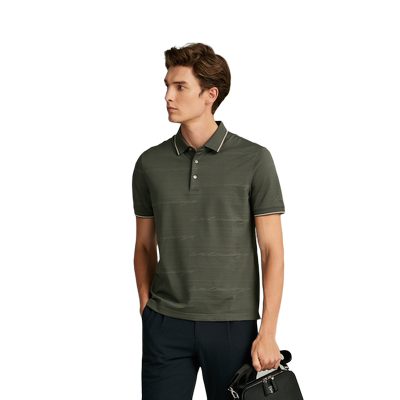 沙驰男士短袖polo衫桑蚕丝t恤衫