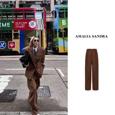 毛呢收脚西裤收脚宽松