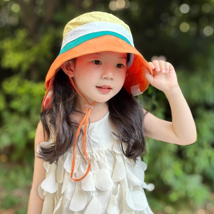 儿童防晒帽女童2025新款遮阳帽宝宝帽子夏季薄款女孩太阳帽渔夫帽