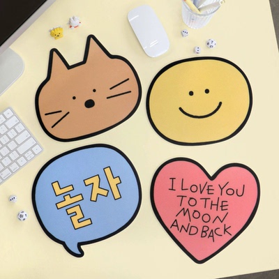【韩国原装进口正品】Iconic可爱涂鸦漫画卡通PVC防滑鼠标垫